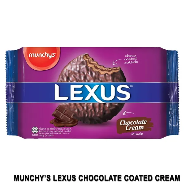 Munchy's LEXUS Chocolate Coated Cream Sandwich 200g | Lazada