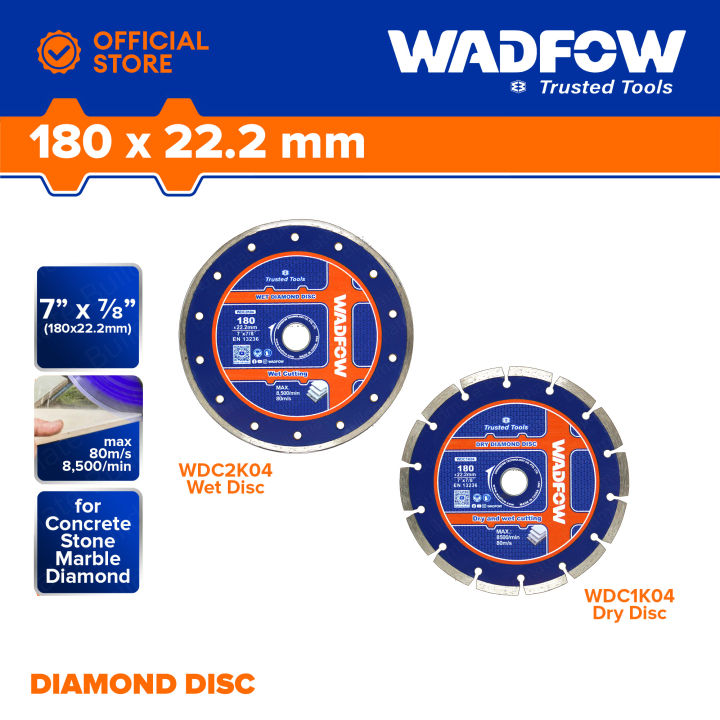 WADFOW 7" Dry Diamond Disc | Wet Diamond Disc SOLD PER PIECE Cutting ...