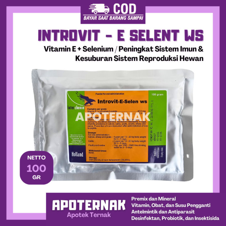 INTROVIT E SELEN WS 100 gram - Vitamin Meningkatkan Fertilitas dan ...