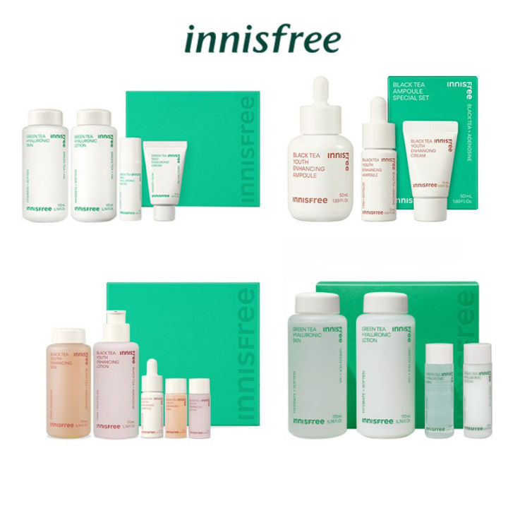 [100% Original] Innisfree Green Tea Hyaluronic Skincare Set | Black Tea ...