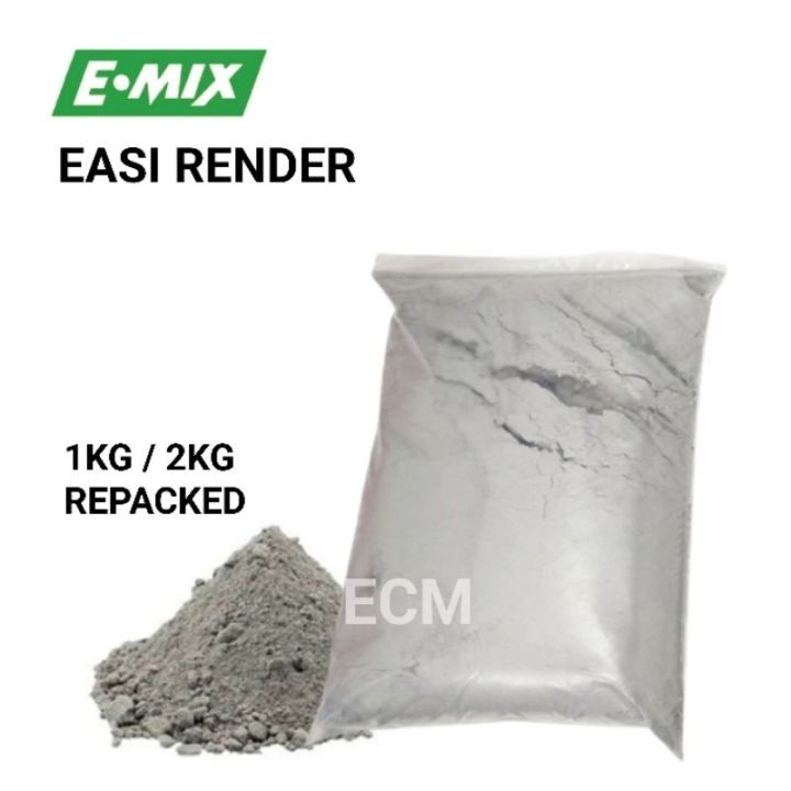 EMIX EASI RENDER 09 (1KG / 2KG REPACKED) Grey color, pre-mixed cement ...