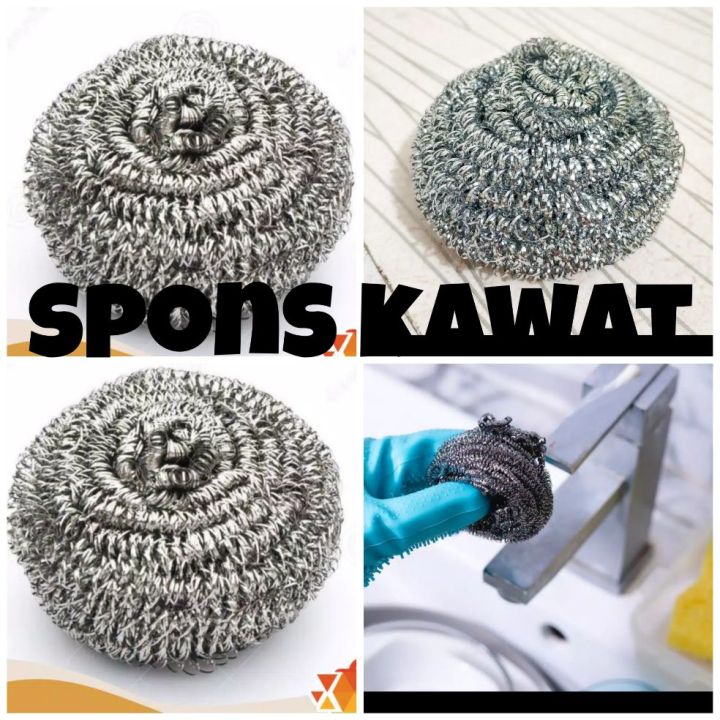 spons cuci piring kawat isi 2pc | Lazada Indonesia
