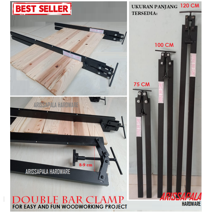 Alat Press Catok Klem Sambungan Papan Kayu Double Bar Clamp T Bar Clamp ...