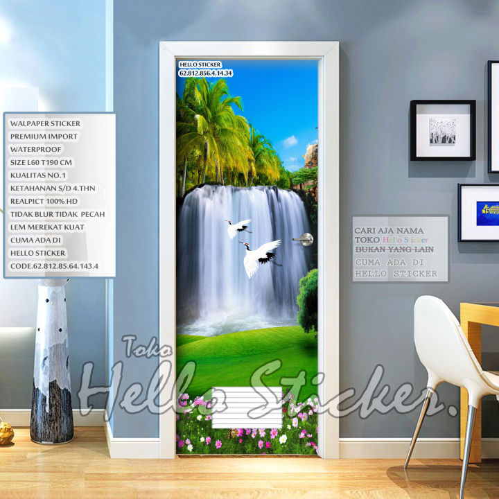 Sticker Pintu Kamar Mandi / Sticker Pintu Toilet Tahan Air Free Kape ...
