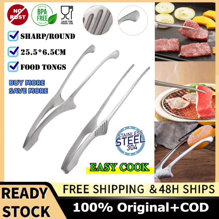 Self-Standing Stainless Steel Tongs for Korean & Japanese BBQ Tweezers ...