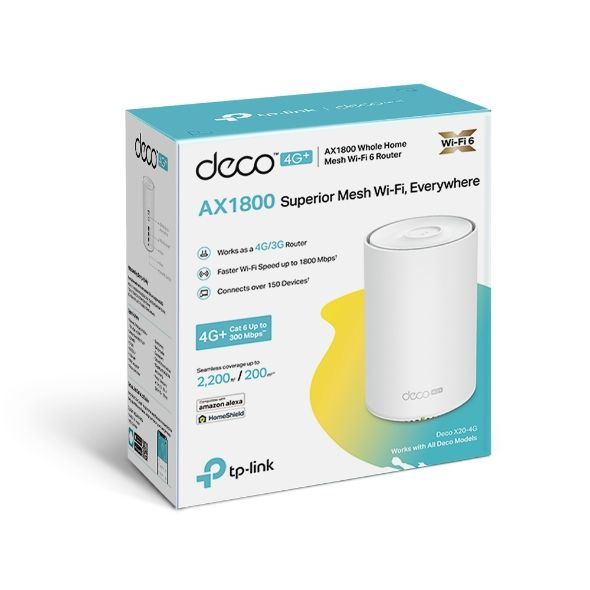 Deco X20-4G 4G+ AX1800 Whole Home Mesh WiFi 6 Gateway (Availability ...