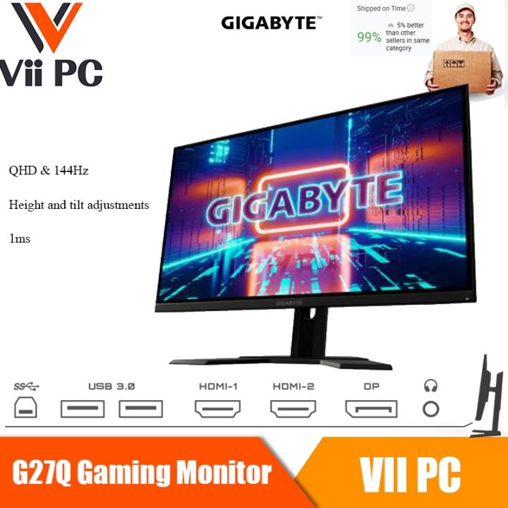 GIGABYTE G27Q Gaming Monitor 1ms Response Time QHD & 144Hz 8-bit color ...