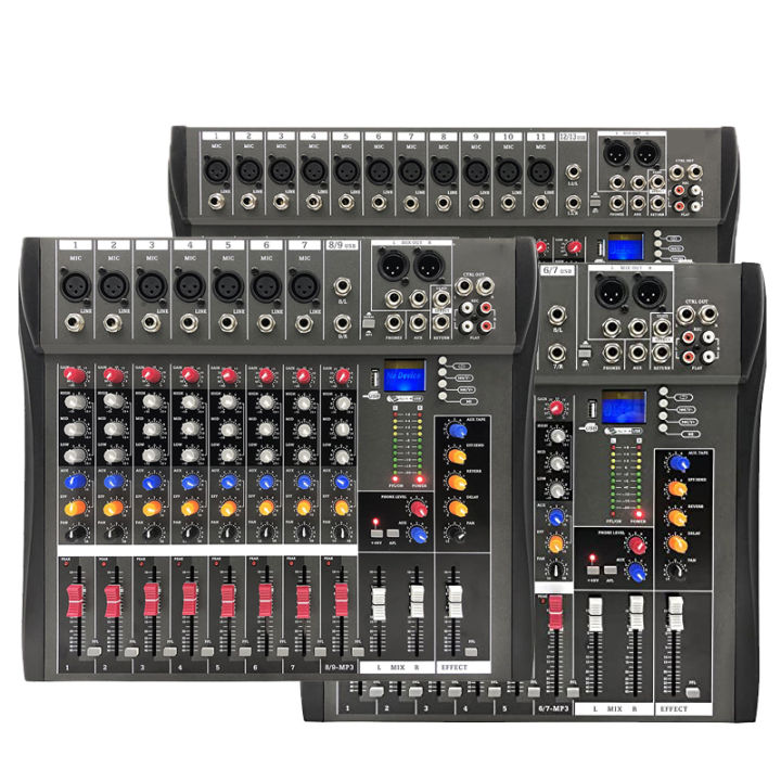 Audio Mixer 12 Channel Interface With USB/Bluetooth EQ-3 Band PFL+AFL ...