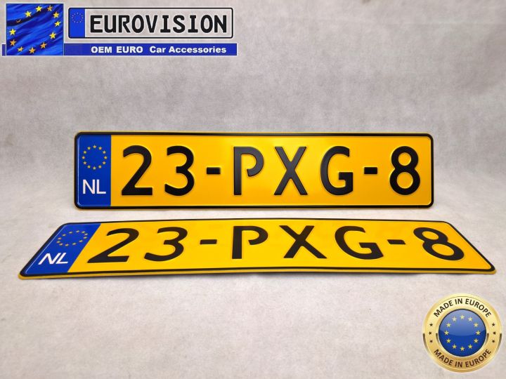 Netherlands Euro Plates - Dutch Europlates PAIR Made in EU - 2 Pcs ...