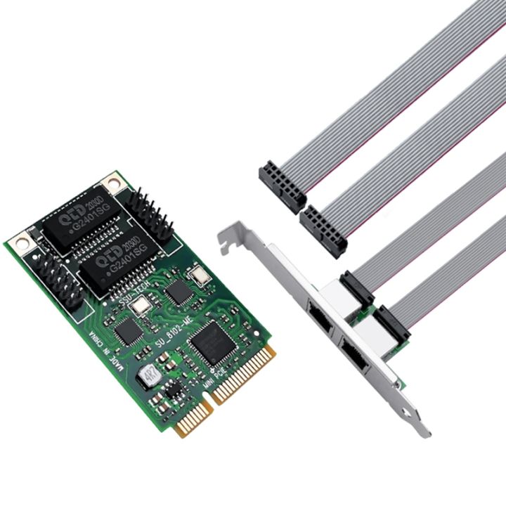 (XYSN) Mini PCIE to 2 Port RJ45 Network Card Network Adapter Internet ...