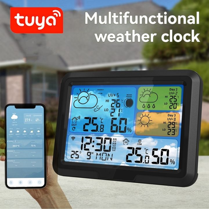 TUYA Weather Clock Indoor Outdoor Temperature and Humidity Detector ...