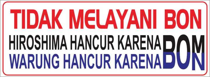 STIKER TIDAK MELAYANI BON | Lazada Indonesia