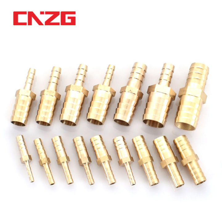 2 Way Straight Hose Barb Connector Brass Barbed Pipe Fitting Reducer ...