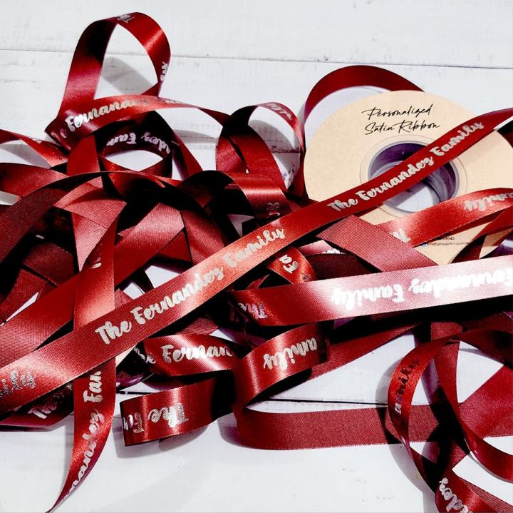 Personalized Cut Edge Satin Ribbon 25 or 50 yards | Lazada PH
