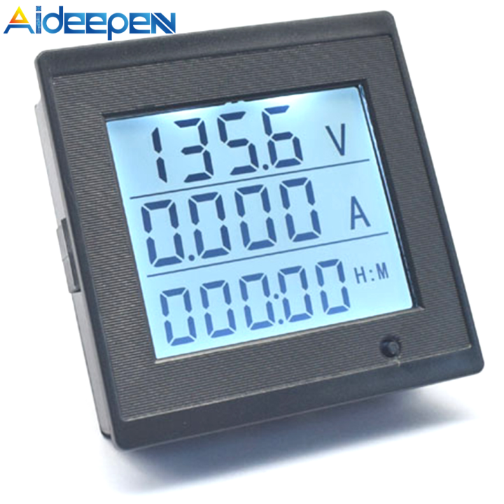 Aideepen LCD เครื่องวัดค่าพลังงานกำลังแอมแปร์แรงดัน20A DC6-200V จอแสดงผลดิจิตอลพร้อมเครื่องทดสอบ ...