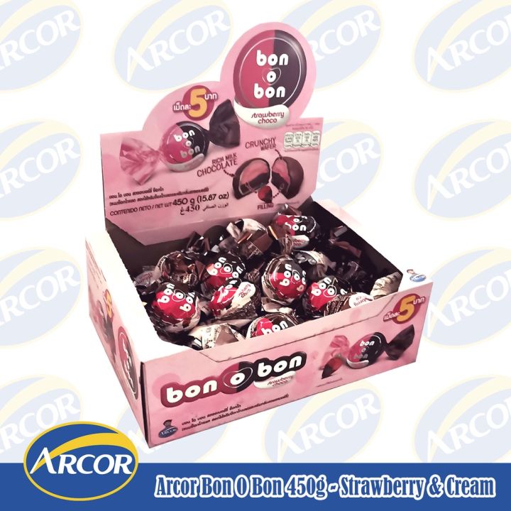 Arcor Bon o Bon Strawberry Choco 15gx30pcs (450g) | Lazada PH