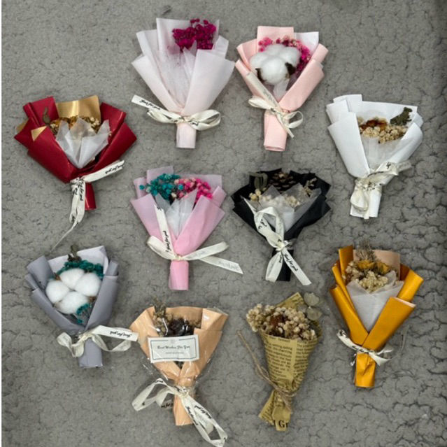 [MIN 3PCS/ORDER] 15cm Mini Bouquet Dried Flower Bunga Mini Gift Hadiah ...