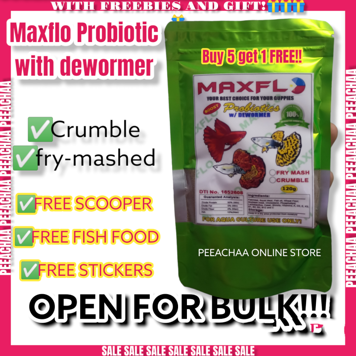 120g Maxflo probiotics with dewormer fish food premium quality | Lazada PH