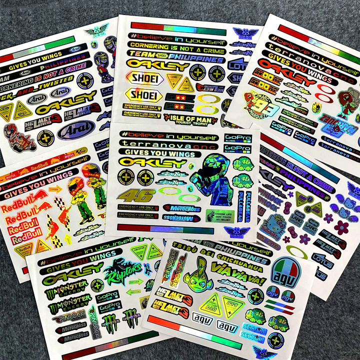 Helmet Visor Sticker Holographic for EVO/LS2/Arai/SHOEI/46 Rossi/ 93 ...