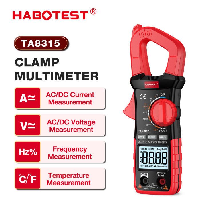 HABOTEST TA8315C/E Digital Clamp Meter DC AC Current Auto Range True ...