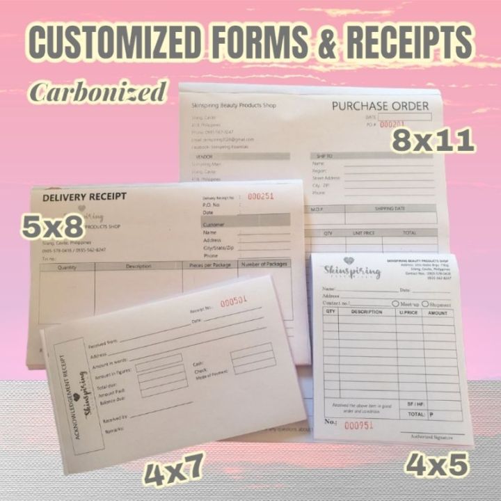COD CARBONIZED BUSINESS FORM AND RECEIPTS available in sizes Customized ...