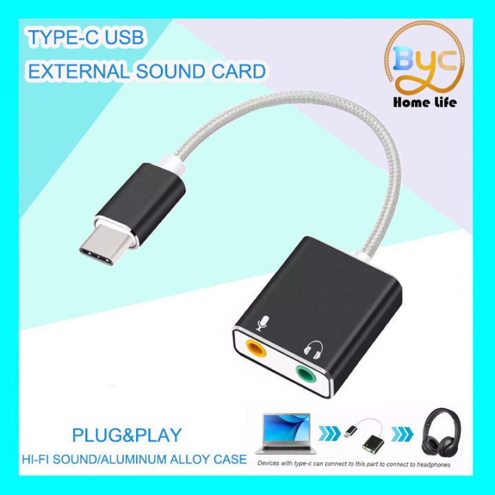 BYC USB Type C Type-C External Sound Card Hi-Fi Magic Voice 5.1 CH ...