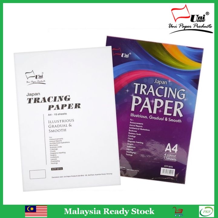 Tracing Paper A4 Size White/Color 15 Sheets (Uni Paper STP-0015/0016 ...