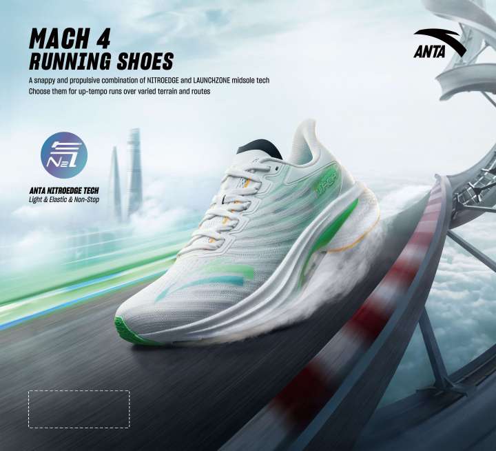 ANTA Mach 4 Men Running Shoes Nitroedge Road Racing Shoes 1124B5583 ...