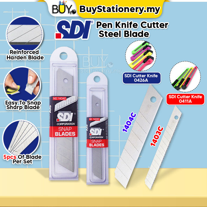 SDI Big / Small Snap Blades Cutter Blade Refill Mata Pisau 1403C ...