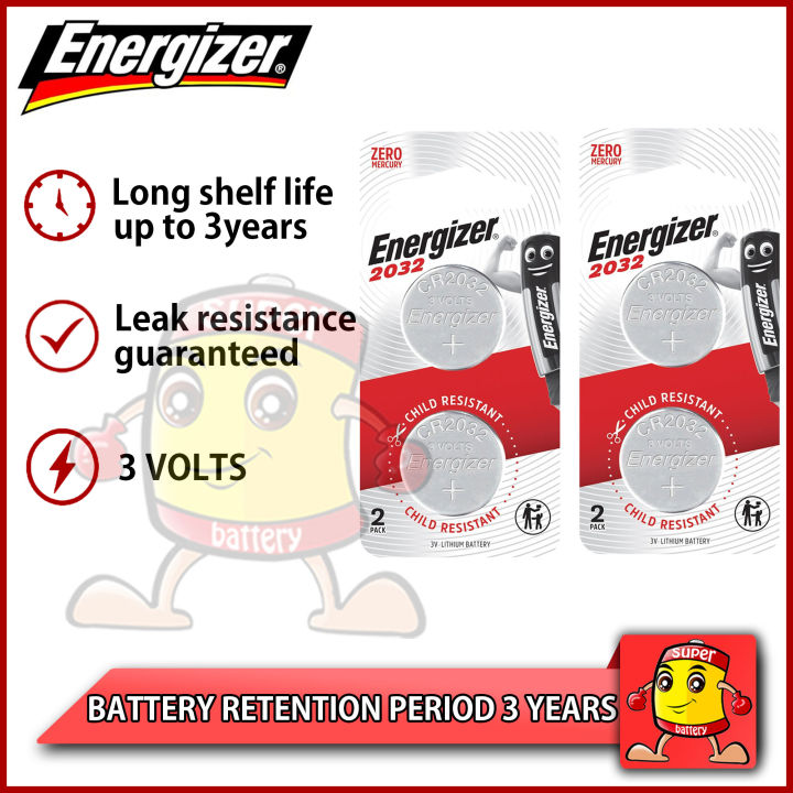 4pcs-Energizer CR2032 3V Lithium Coin Button Batteries Zero Mercury ...