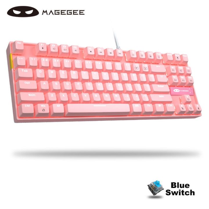 MageGee MK-star Mechanical Gaming Keyboard Blue / Red Switch Compact 87 ...