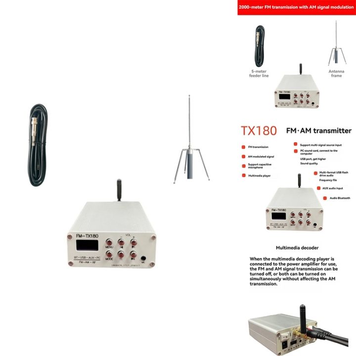 (ASPO) FM Frequency Modulation Transmitter 2000 Meters AM Signal Modulator AM FM Bluetooth ...