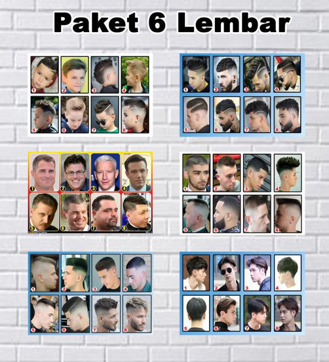 POSTER BARBERSHOP Pangkas Rambut & Salon Hiasan dinding Model baru ...