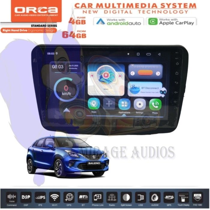 PROMO- HEAD UNIT ORCA BALENO HATCHBACK 9 INCH VOICE COMAND PNP ...