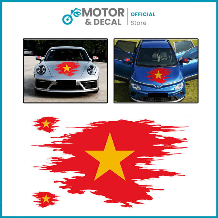 Tem Dán Xe Cờ Đỏ Sao Vàng - Decal Dán Xe Ô tô , Xe máy , Trang Trí Nhà ...