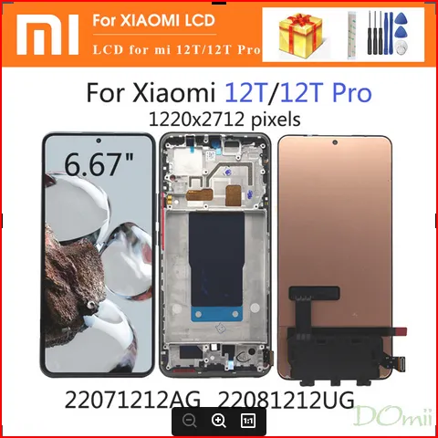 100% Original 6.67'' LCD Replacement for Xiaomi Mi 12T Mi12T Pro Touch ...
