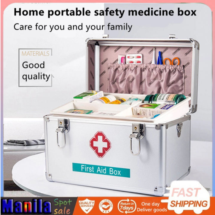 Medicine box Portable Aid Kit Storage Box Large Capacity Multi ...