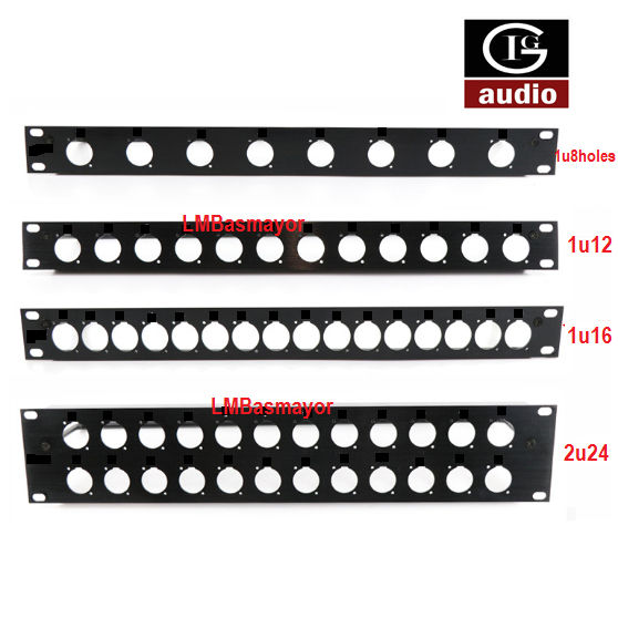 Punched Panel 1U 2U Speakon XLR Terminal Blind Plate Output Input Rack ...