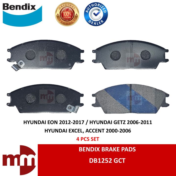 BENDIX GCT Brake Pads for HYUNDAI EON 2012-2017 / HYUNDAI GETZ 2006-2011 / HYUNDAI ACCENT 2000 ...