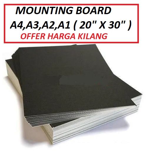 BLACK MOUNTING BOARD A4/A3/A2/A1 SIZE | Lazada