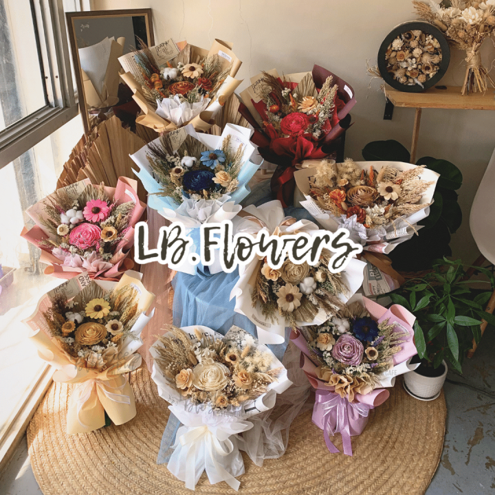 Dried Flower Bouquet for Any occasion (with FREE dedication card ...