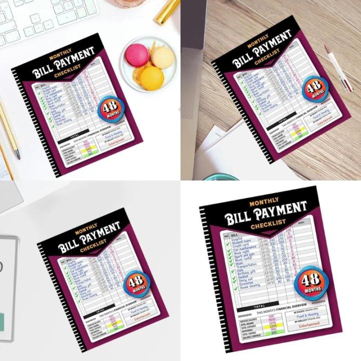 Portable Bill Payment Tracking Checklist Notebook for Home and Business ...
