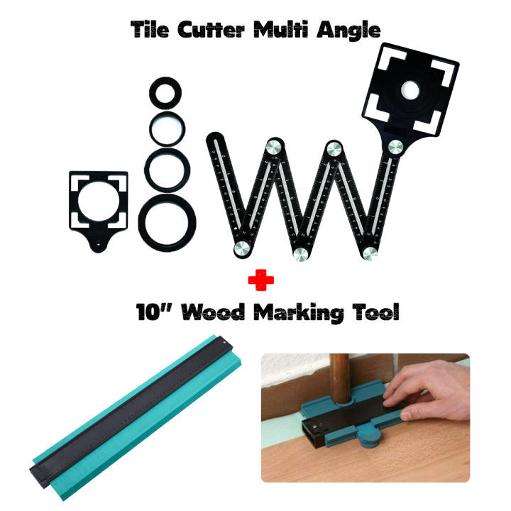 Tile Cutter Multi Angle Aluminium Alloy Measuring Ruler Six-Folding ...