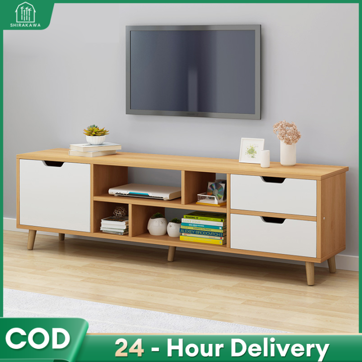 【COD&on hand】Fit 55TV Nordic TV Cabinet 140/120CM TV Rack Cabinet ...