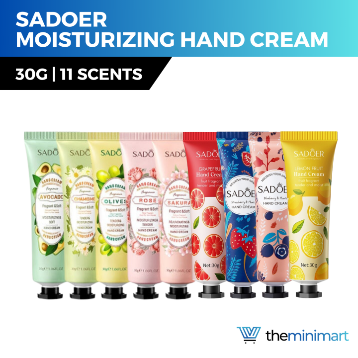 Sadoer Moisturizing Hand Cream 30g - Sakura/Olives/Avocado/Grapefruit/Strawberry/Chamomile ...