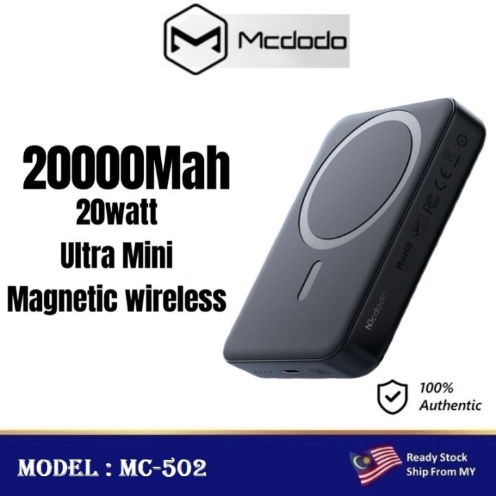 Mcdodo MC-502 Ambilight Series 20W Magnetic Wireless Power Bank 20000mAh | Lazada