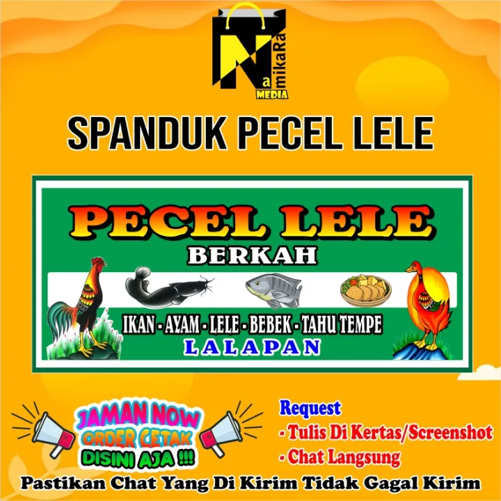 SPANDUK BANNER pecel lele ukuran 160x60 & custom / banner PECEL LELE ...