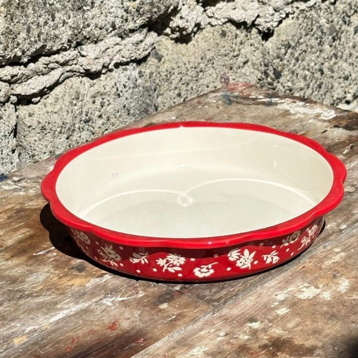 Red ceramic pie plate ♥ La Seramika ♥ | Lazada PH