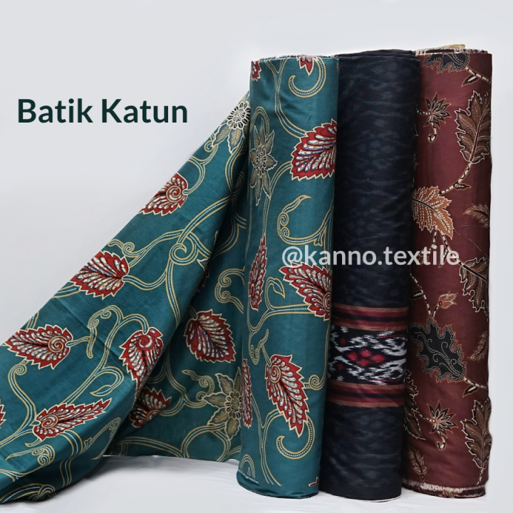 Kain Batik Katun Primisima Halus BK-1-41 42 43 Motif Daun Warna Tosca ...