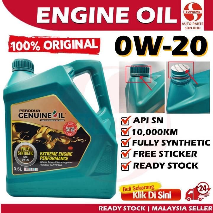 S2U Original Perodua Engine Oil 0W20 Genuine Fully Synthetic Axia Bezza ...